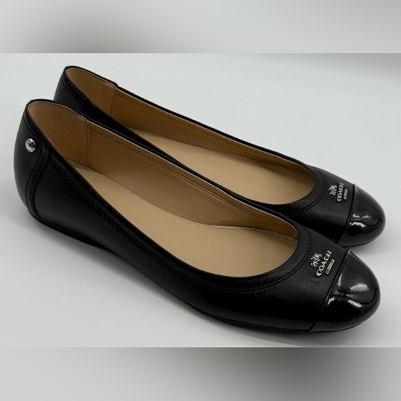 Coach | Shoes | Coach Chelsea Ballet Flat Wleather Toe Cap In ...